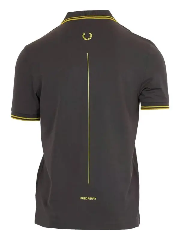 Fred Perry Tennis Tipping-detail Laurel Wreath Polo Shirt - Grey