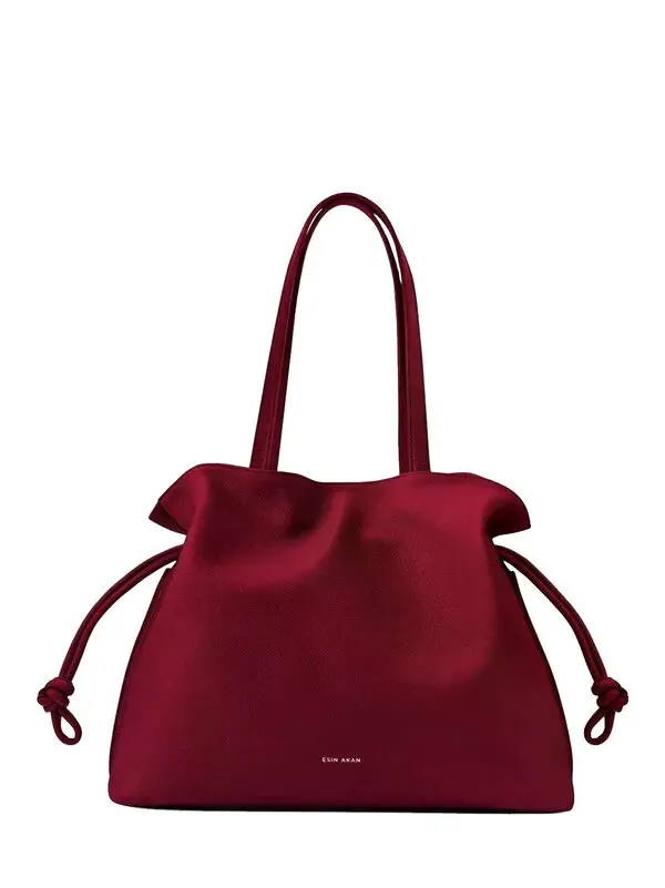 ESIN AKAN Emma Leather Tote Bag - Red