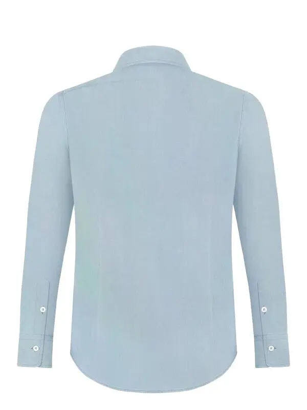 Fedeli Long-sleeve Button-down Shirt - Blue