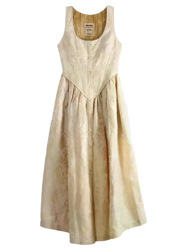 UMA WANG Jacquard Woven Corset Style Dress - Neutrals