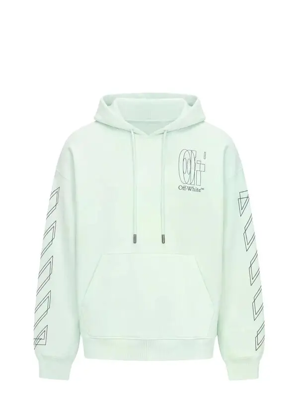 Off-White Outline Double Arrow Skate Hoodie - Green