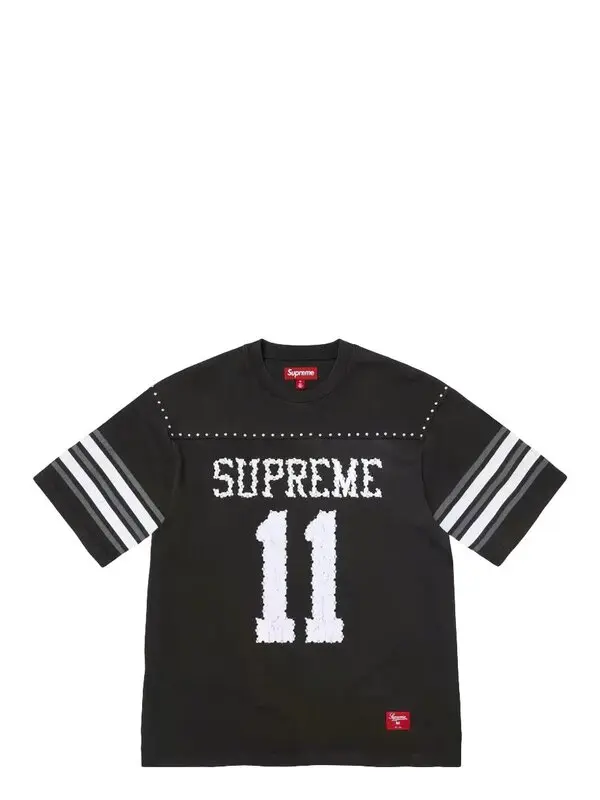 Supreme Studded Rhinestone-appliqué T-shirt - Black