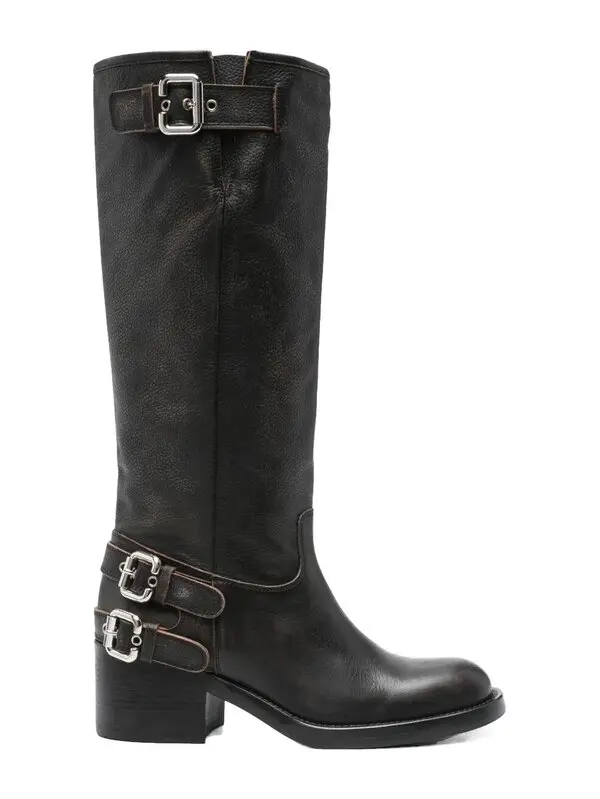 Chloé Dakota Buckled Leather Boots - Black