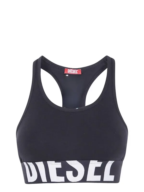DIESEL® Cotton Sporty Top With Logo Band - Black