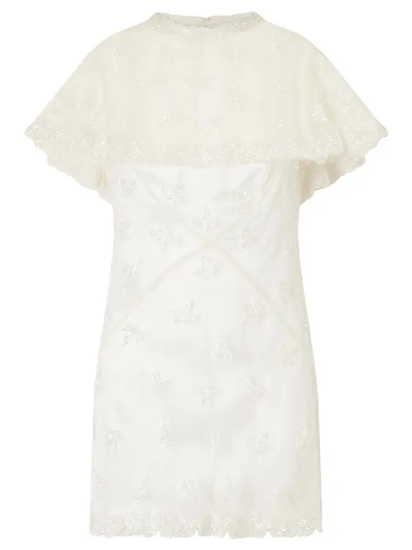 CLIO PEPPIATT Freya Embellished Tulle Mini Dress - Neutrals