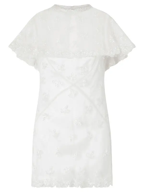CLIO PEPPIATT Freya Embellished Tulle Mini Dress - White