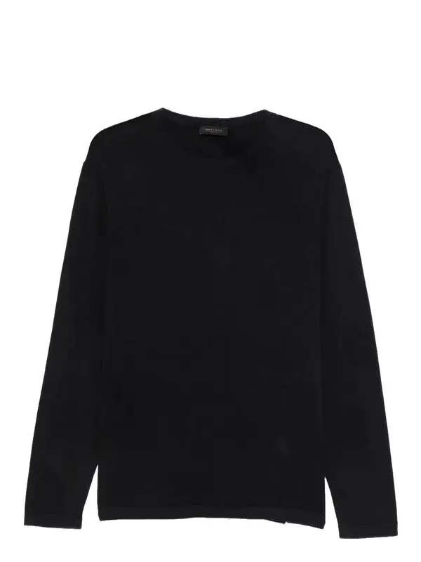 OUTFIT Contrast-stitch Crew-neck Sweater - Black