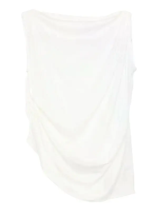 JNBY Draped Buckle Detail Asymmetric Top - White