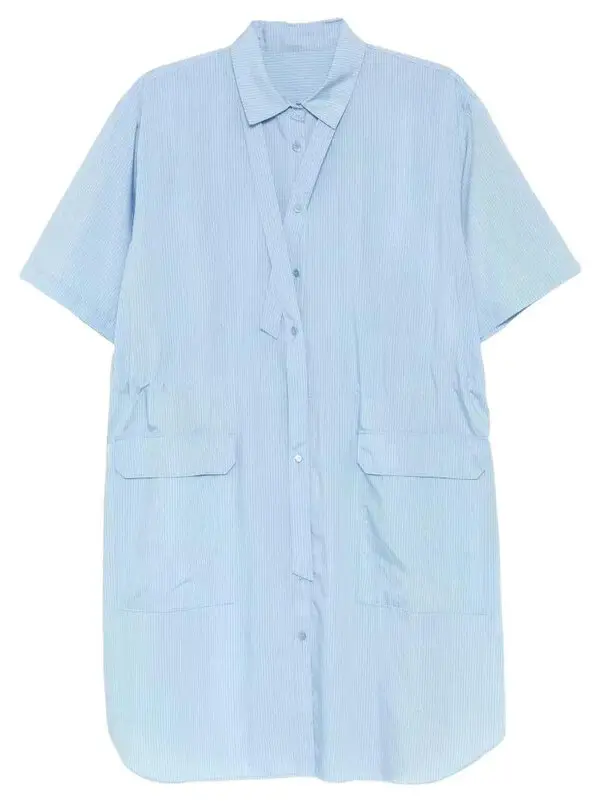 JNBY Crinkle-effect Striped Shirt Dress - Blue