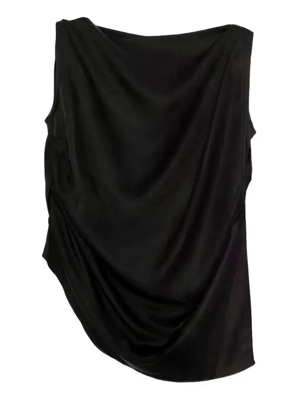 JNBY Asymmetric Draped Sleeveless Top With Cowl Neck - Black