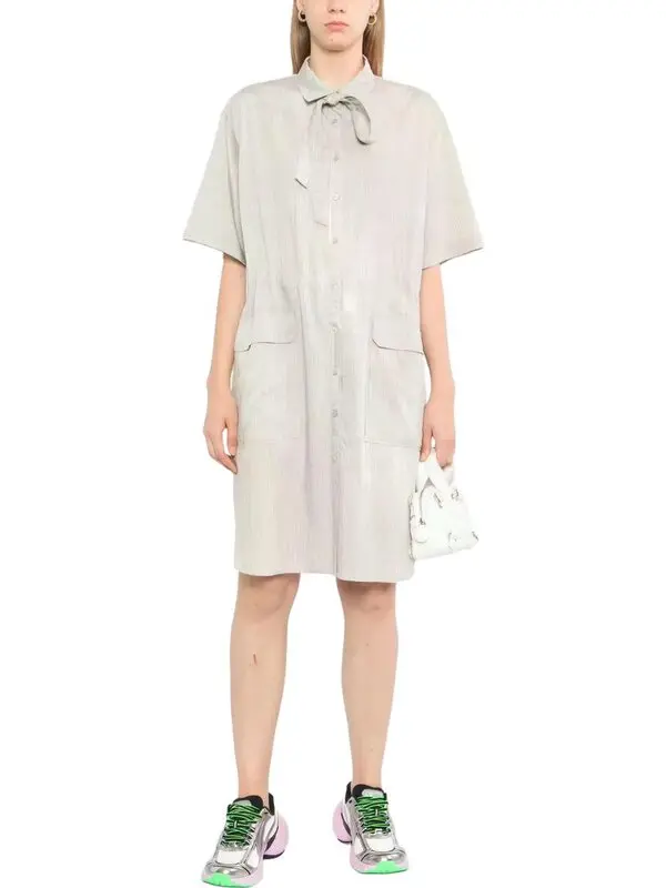 JNBY Crinkled Pinstripe Shirt Dress - Grey