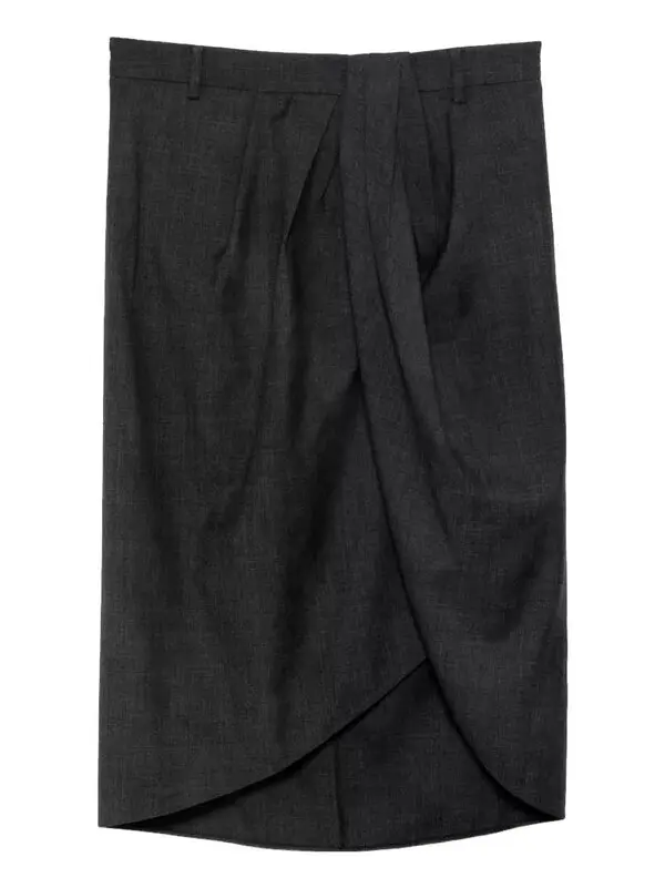 JNBY Draped Asymmetric Midi Skirt - Grey
