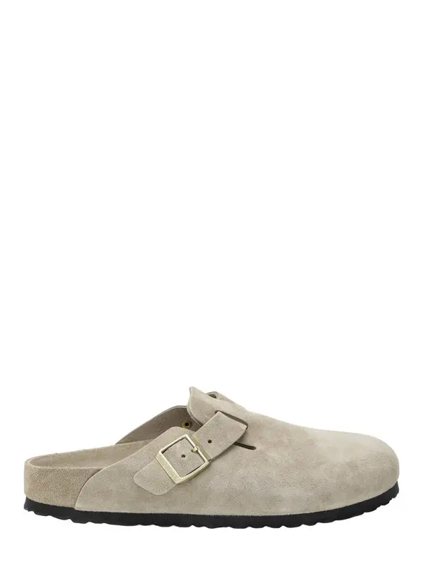 BIRKENSTOCK Boston Exquisite Suede Clogs - Beige