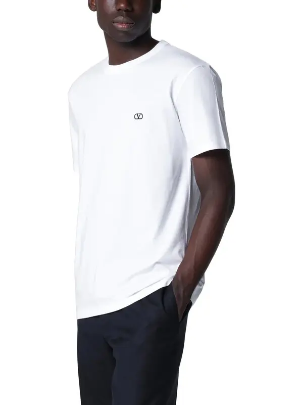 Valentino Garavani Cotton T-shirt With Vlogo Embroidery - White