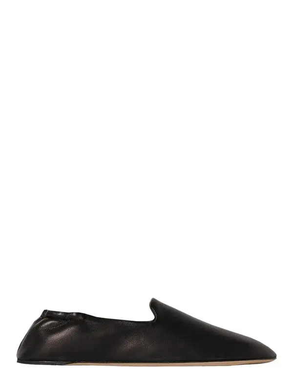THE ROW Casa Slipper In Lamb Nappa Leather - Black