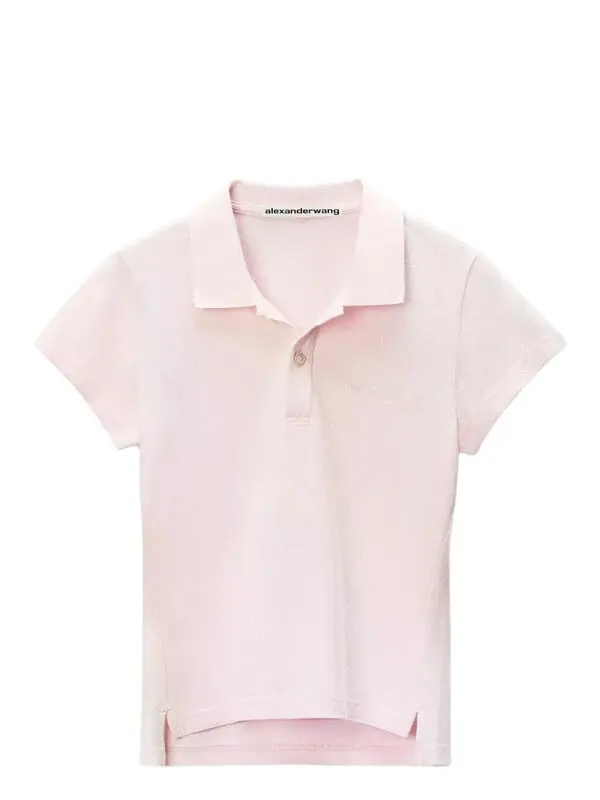 Alexander Wang Crystal-embellished Polo Shirt - Pink
