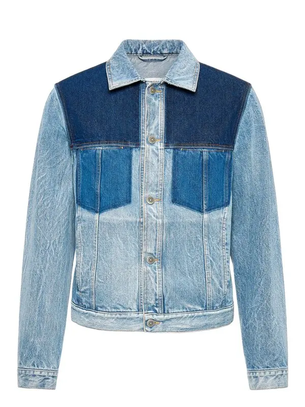 MAISON MARGIELA Patchwork Denim Trucker Jacket - Blue