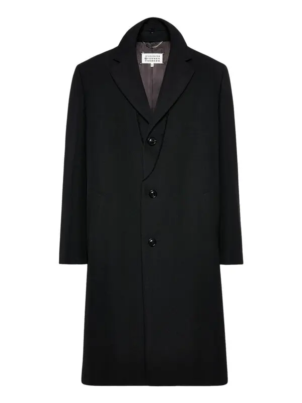 MAISON MARGIELA Wool Coat With Raw-edge Finish - Black