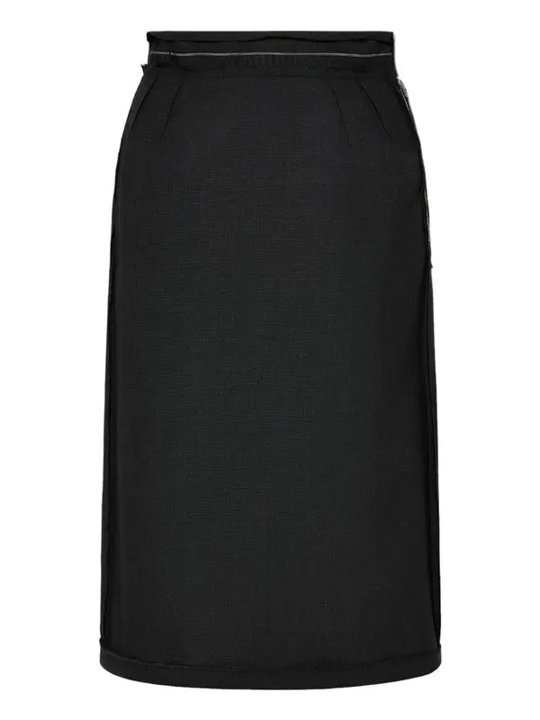 MAISON MARGIELA Wool Midi Skirt With Raw Finish - Black
