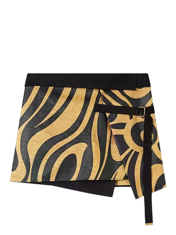 Emilio Pucci Raffia Jacquard Wrap Skirt - Neutrals