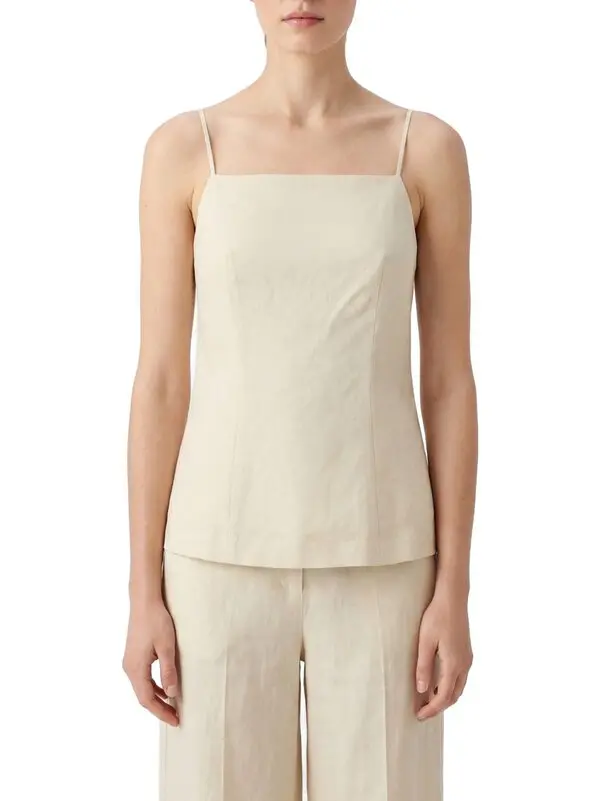 SEMICOUTURE Sleeveless Square Neck Top - Yellow