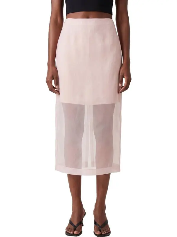 Federica Tosi Midi Silk Skirt - Pink