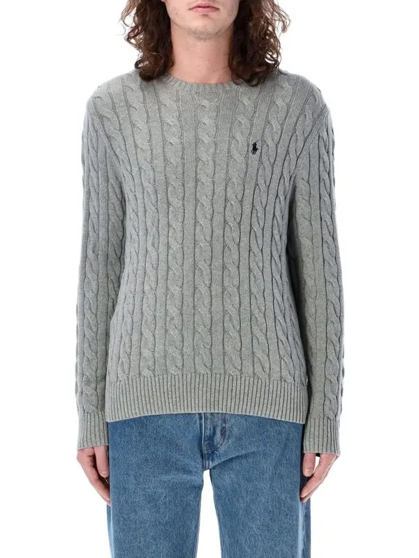 Polo Ralph Lauren Cable Knit Crewneck Sweater - Grey