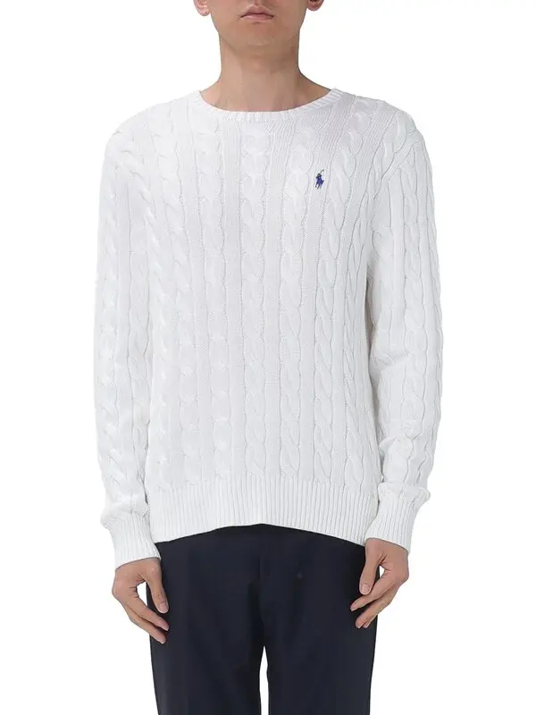 Polo Ralph Lauren Cable Knit Crewneck Sweater - White