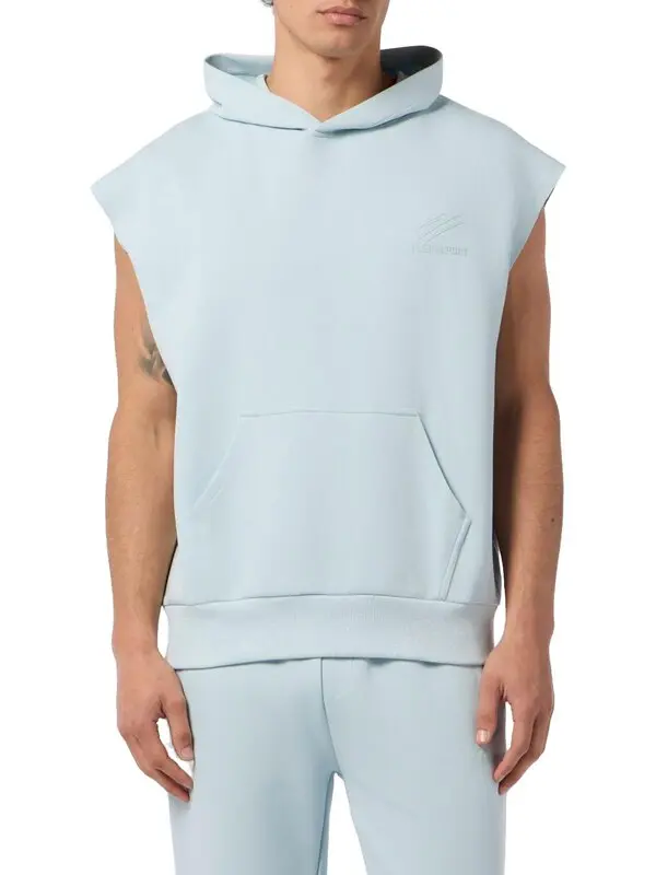 PLEIN SPORT Sleeveless Hooded Sweatshirt - Turquoise