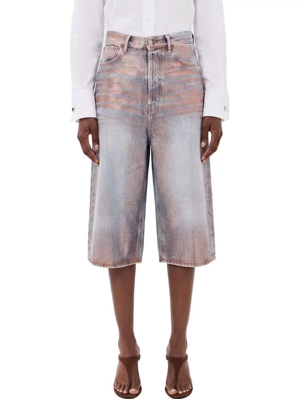 Acne Studios Printed Denim Culottes - Blue
