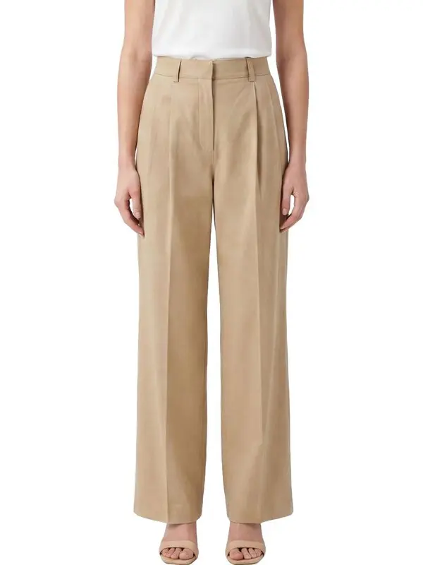 DUNST Wide-leg Trousers - Beige
