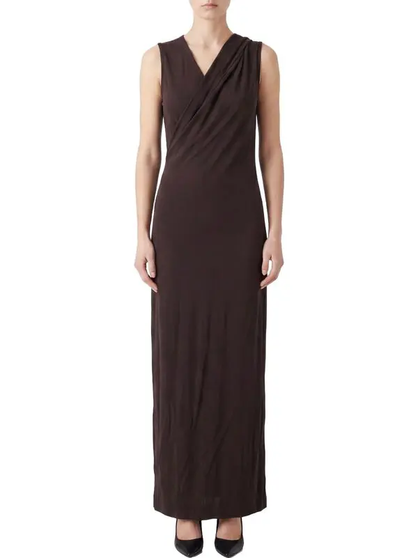 SEMICOUTURE Long Sheath Dress - Brown
