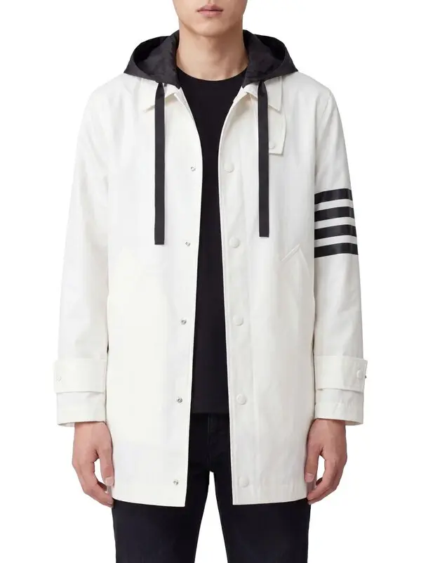 Thom Browne Technical Fabric Windbreaker Jacket - White