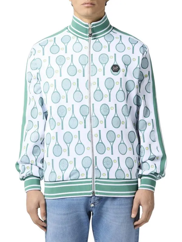 Philipp Plein Tennis Club Printed Track Jacket - White