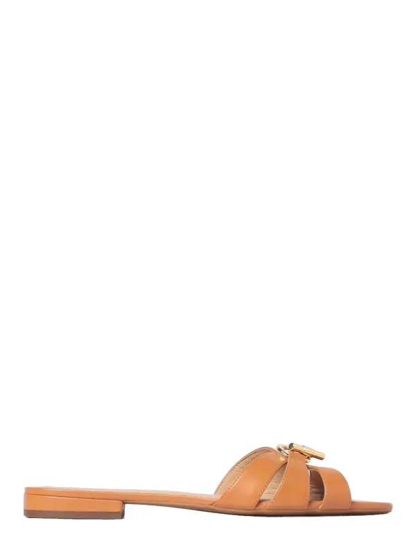Ralph Lauren Blaike Mule Sandals In Smooth Cow Leather - Beige