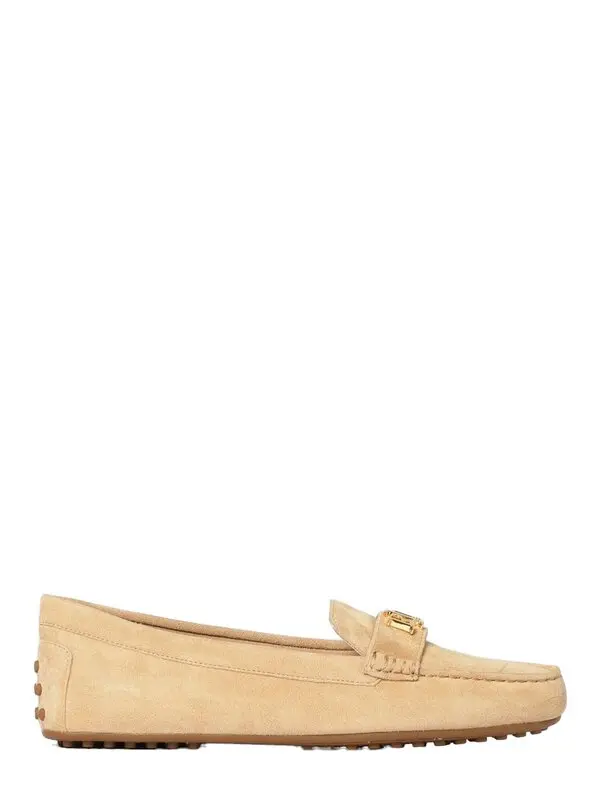 Ralph Lauren Barnsbury Driver Loafers In Suede - Beige