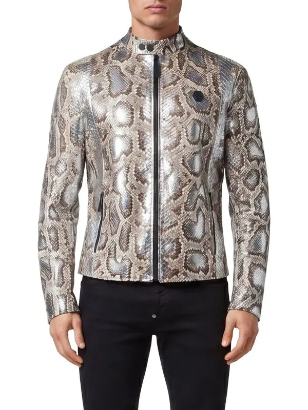 Philipp Plein Leather Jacket - Black