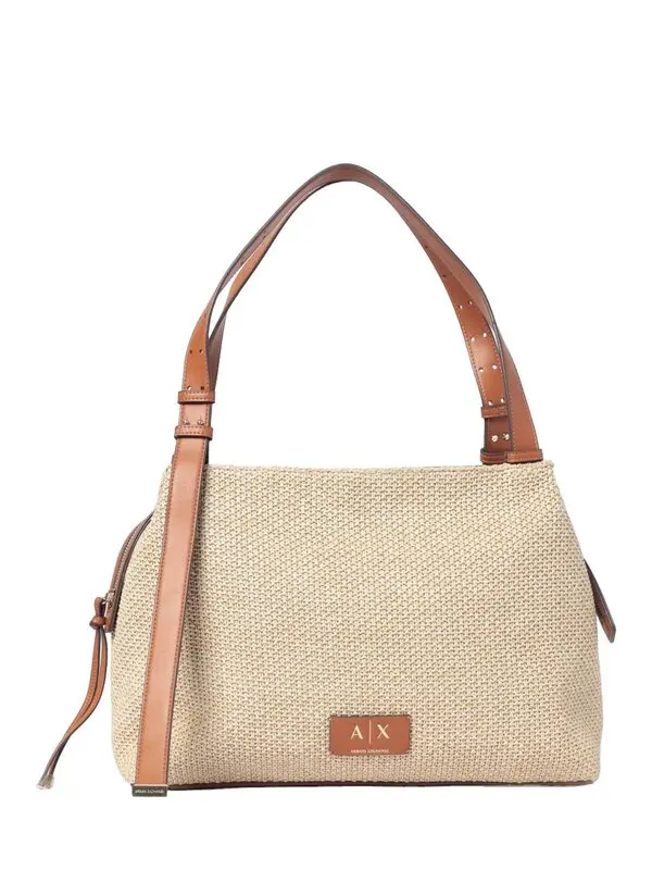 Armani Exchange Woven Shoulder Bag - Natural