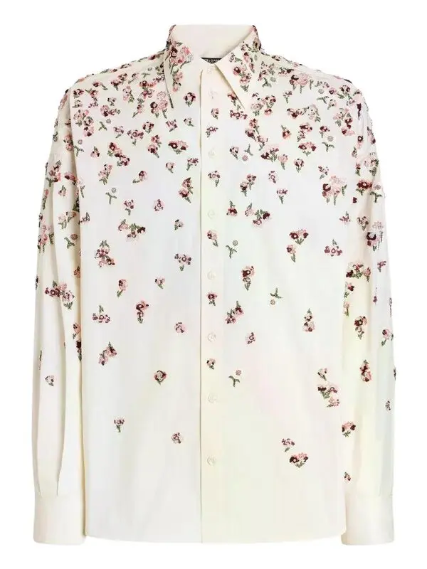 Dolce & Gabbana Cotton Shirt With Embroidery - Neutrals