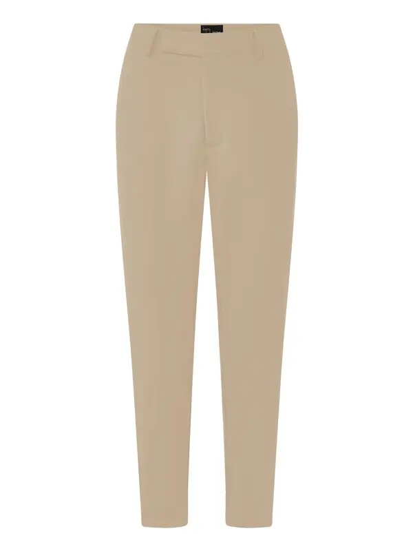 Layo G Stretch Crepe Cropped Dress Pants - Brown