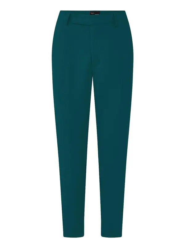 Layo G Cropped Stretch Crepe Dress Pants - Green/blue