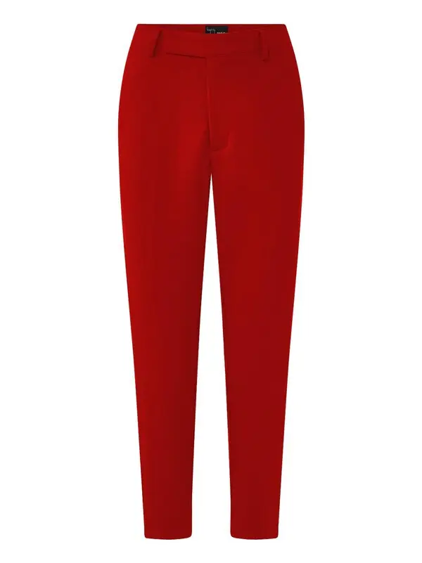 Layo G Cropped Crimson Stretch Dress Pants Tall - Red