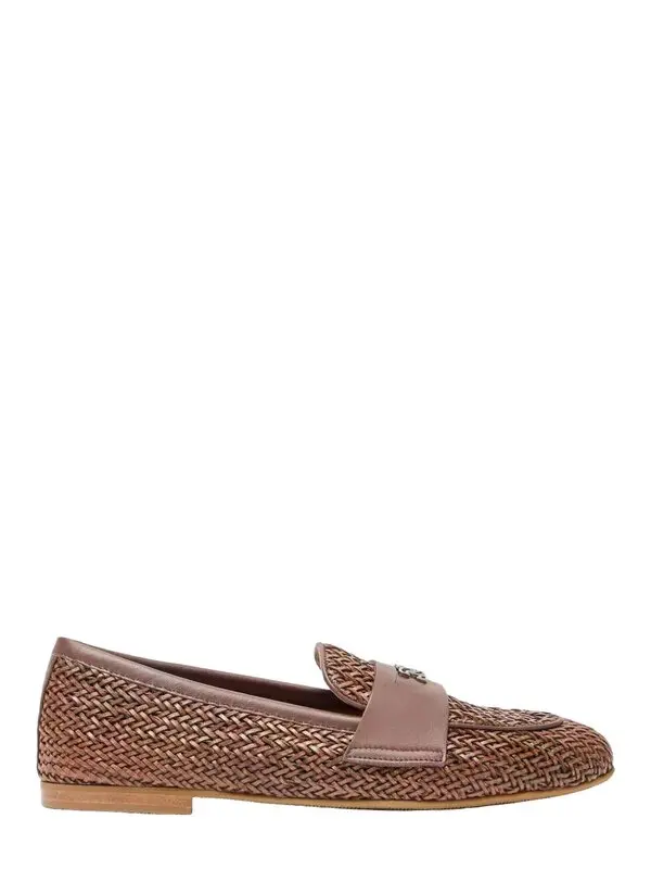 Casadei Hanoi Woven Leather Loafers - Brown
