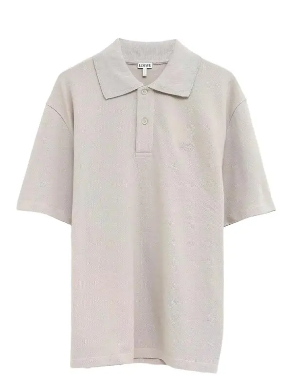 Loewe Anagram-embroidered Polo Shirt - Grey