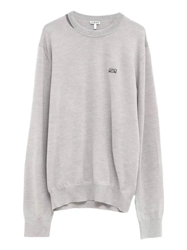 Loewe Anagram Embroidered Sweater - Grey