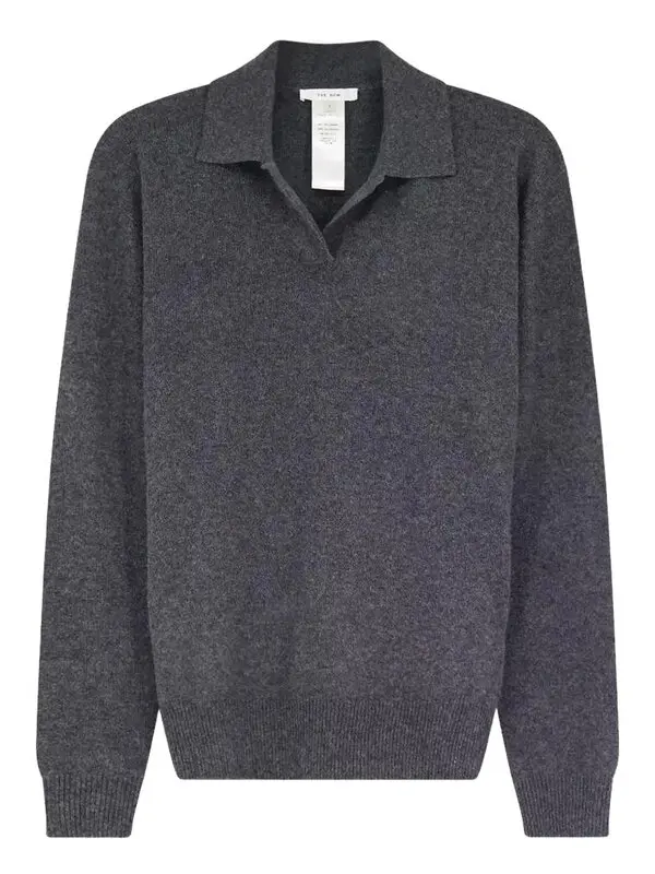 THE ROW Oashi Polo-collar Sweater - Grey