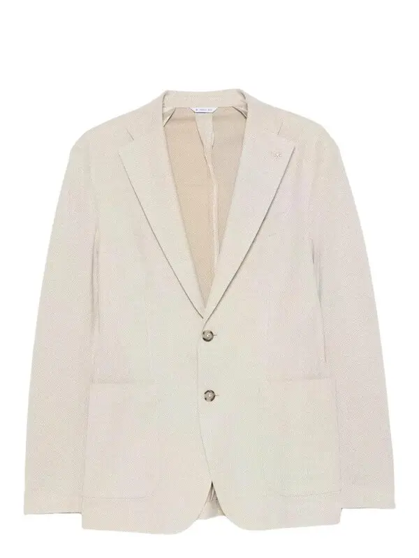 MANUEL RITZ Single-breasted Notch-lapel Blazer - Neutrals