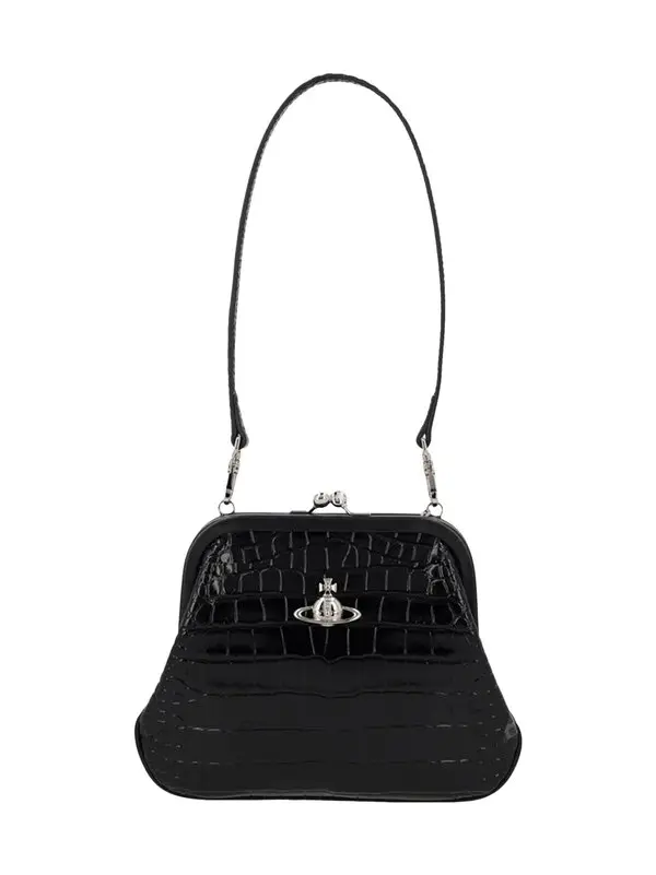 VIVIENNE WESTWOOD Orb Clasp Clutch Bag - Black