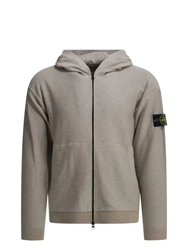 Stone Island Basic Zip-up Hoodie - Tan