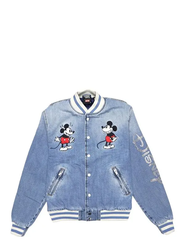 Kith X Disney Varsity Denim Jacket - Blue